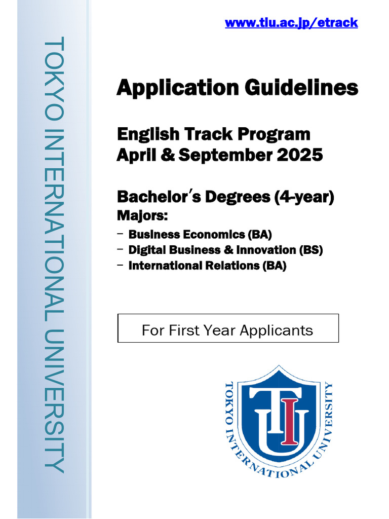 Application Guideline For First Year | PDF