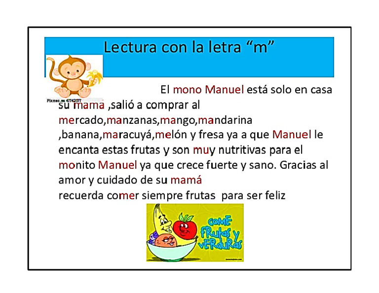 Lectura Con La Letra MM | PDF