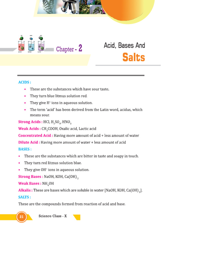 N2 Acid, Base and Salt | PDF