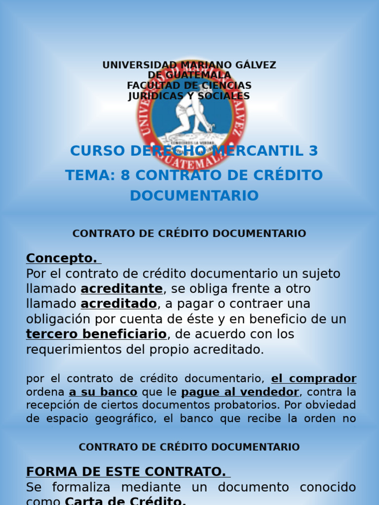 Contrato de Crédito Documentario | PDF