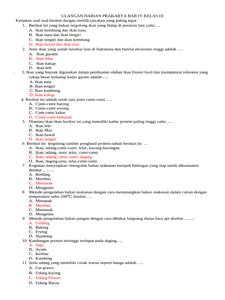 LATIHAN SOAL BAB 4 Kelas IX GJL + Jawaban | PDF