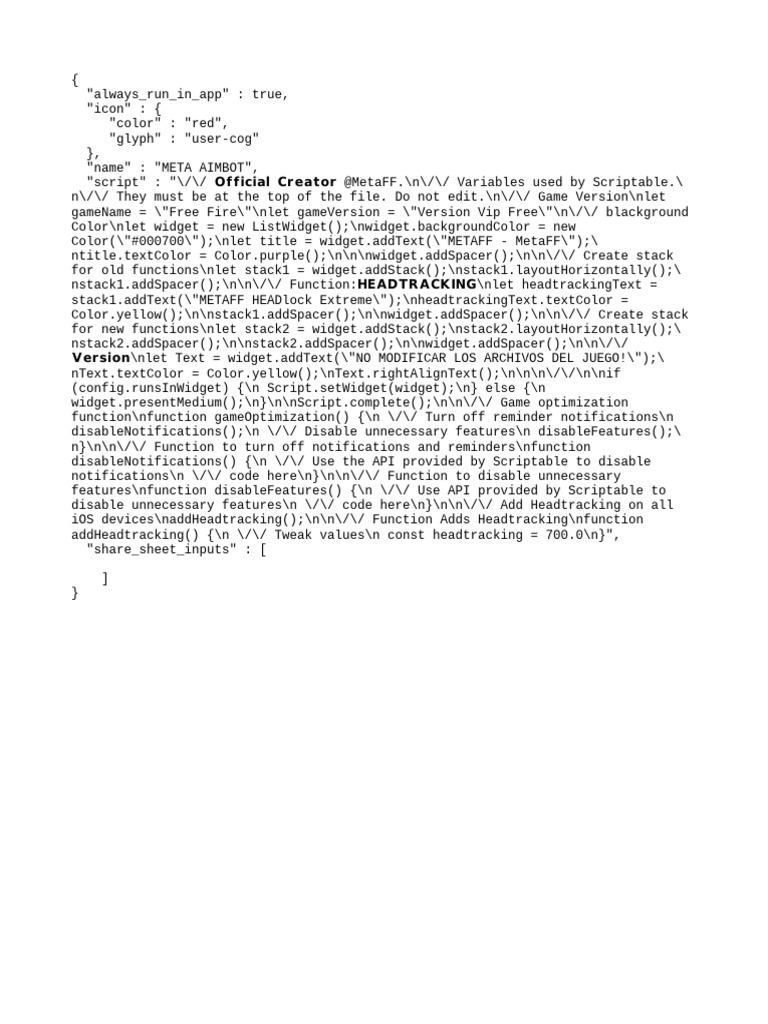 META AIMBOT 2 Scriptable | PDF