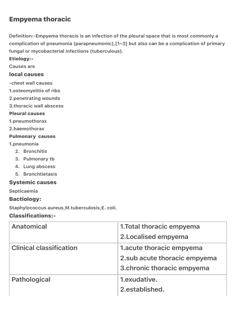 Empyema Thoracic | PDF