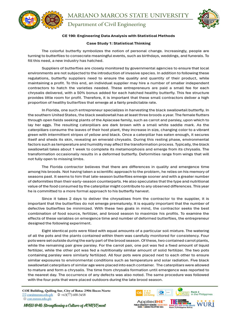 Case Study 1 Statistical Thinking | PDF