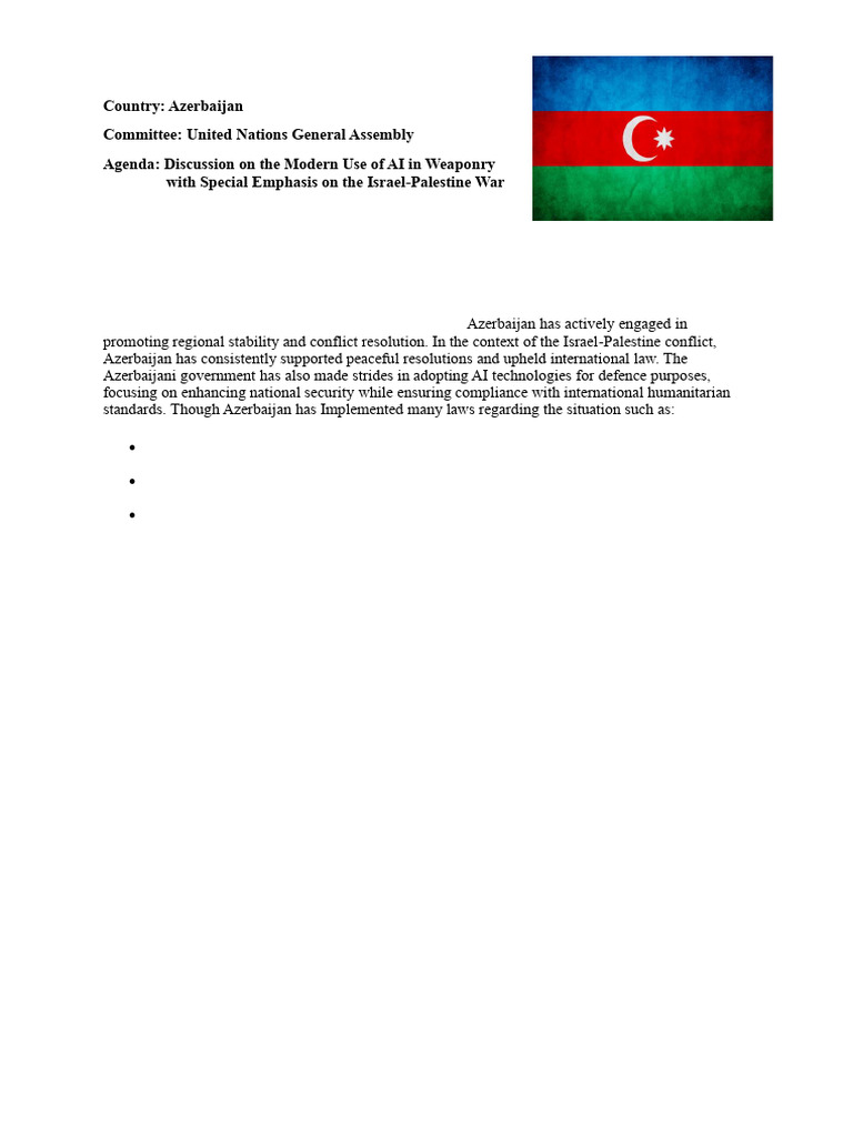 Position Paper (UNGA - Azerbaijan) | PDF | Artificial Intelligence ...