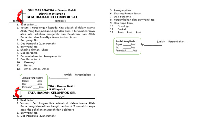 Tata Ibadah Komsel 2024 | PDF