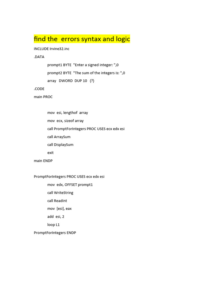 Find Errors Practice | PDF