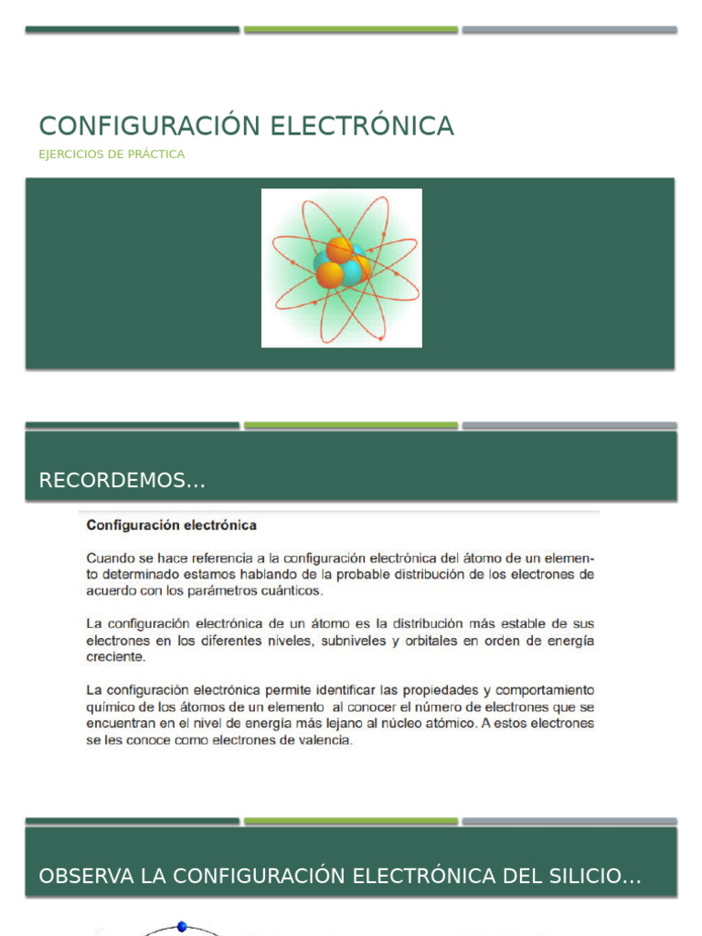 Configuración Electrónica Ejercicios Pdf