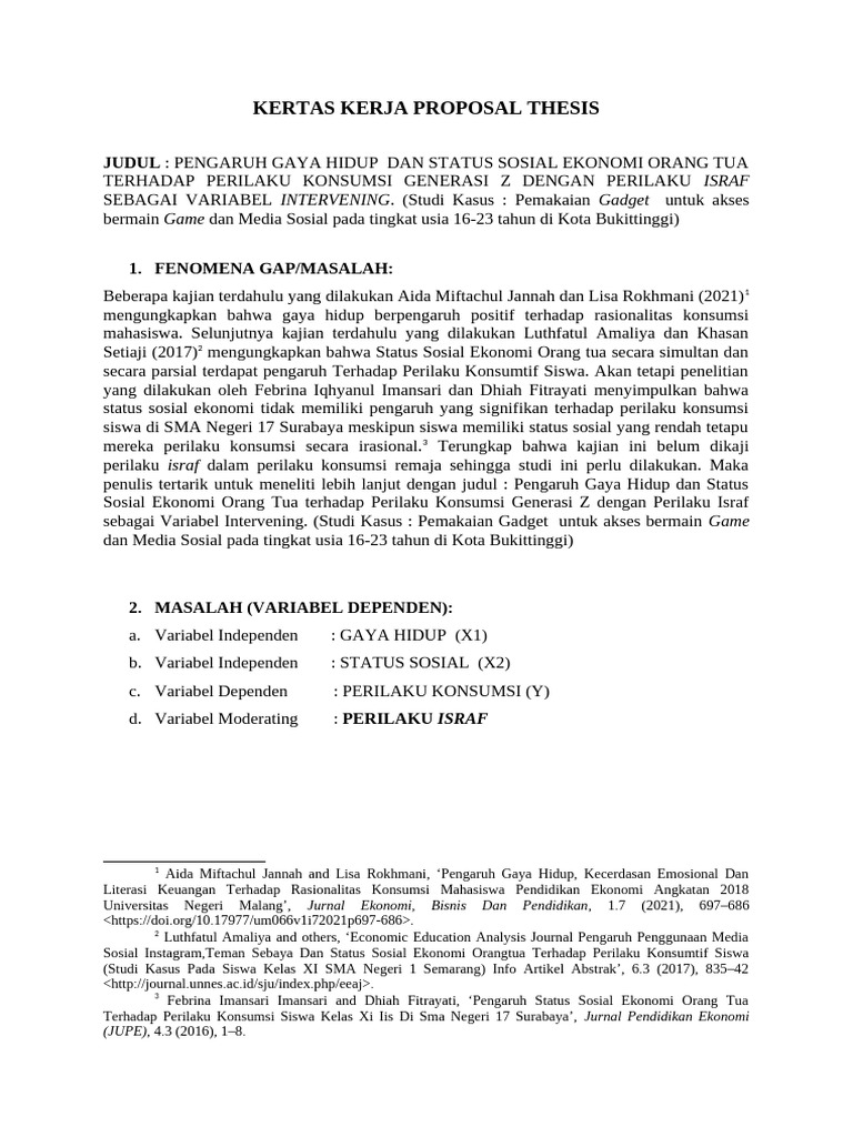 Kertas Kerja Proposal Thesis | PDF