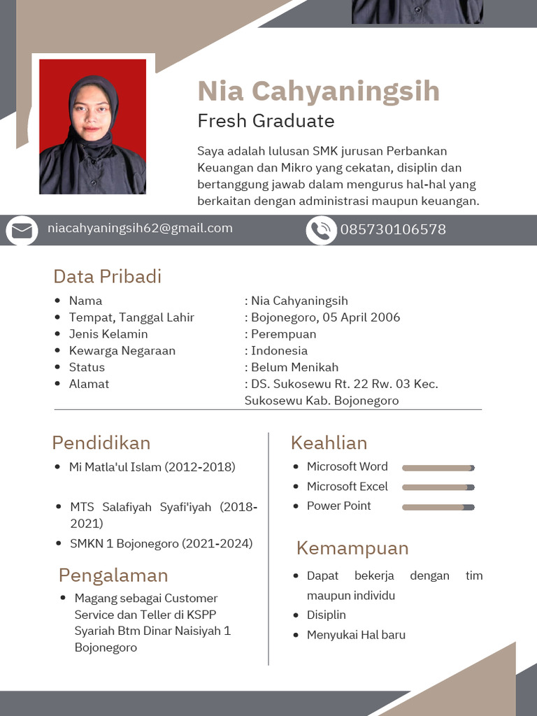 CV Nia Cahyaningsih (1) | PDF