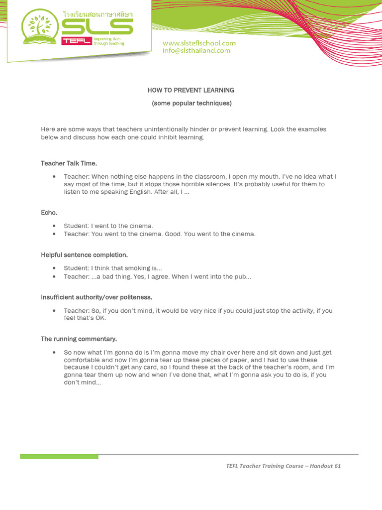 H61 How To Prevent Learning | PDF