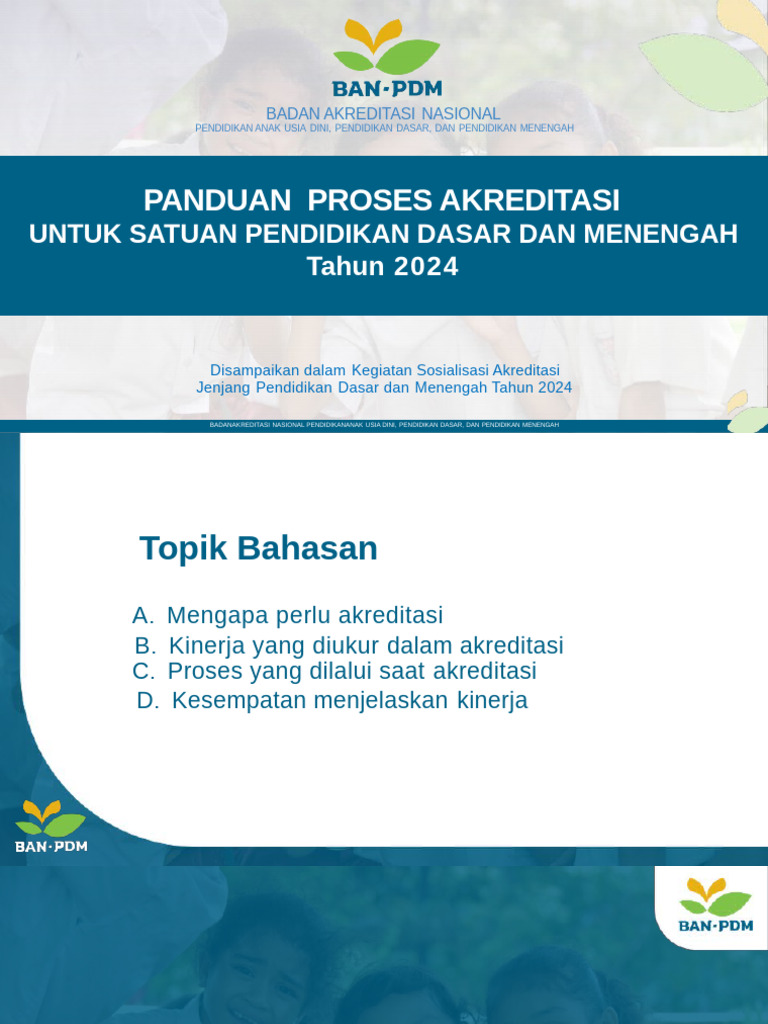 Presentase Sosialisasi Instrumen Akreditasi 2024 | PDF