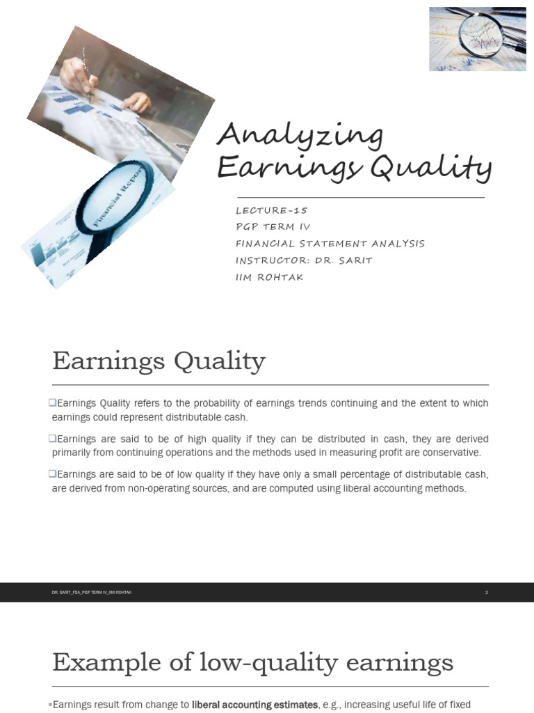 Earnings Quality | PDF | Price–Earnings Ratio | Law
