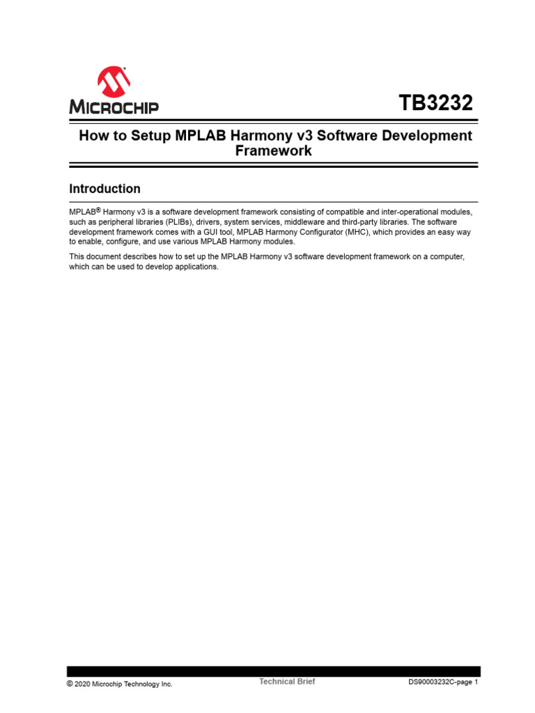 How To Setup MPLAB Harmony v3 Software Development Framework DS90003232C | PDF