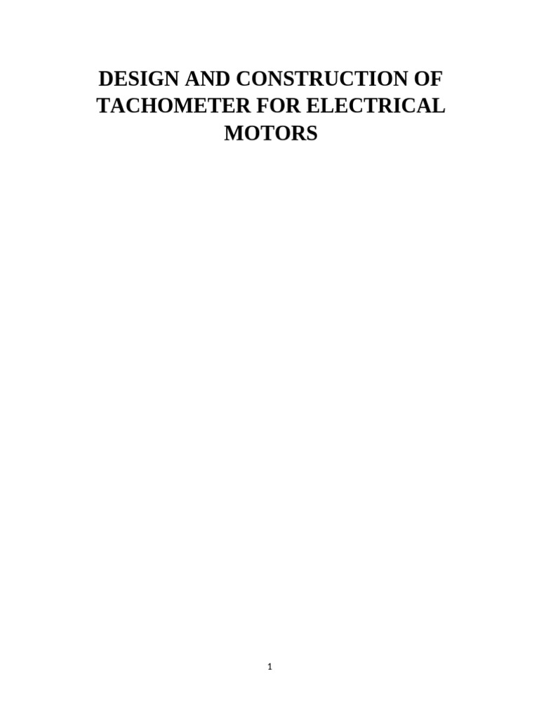 Design and Construction of A Tachometer | PDF