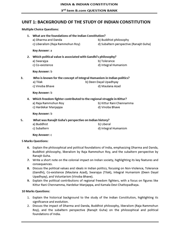 Coi-Question Bank 3 | PDF | Government Of India | Supreme Court Of India