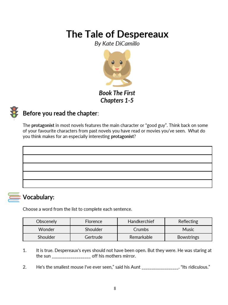 The Tale of Despereaux - Revision Work - CH 1 To 5 | PDF