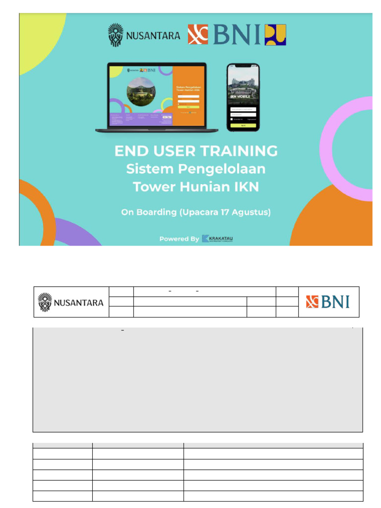 End User Training Sistem Pengelolaan Tower Hunian ASN Di IKN - On ...