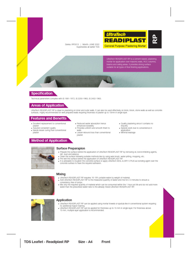 TDS Leaflet - Readiplast RP - 1 Updated | PDF