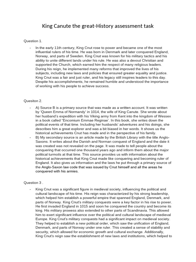 King Canute The Great | PDF