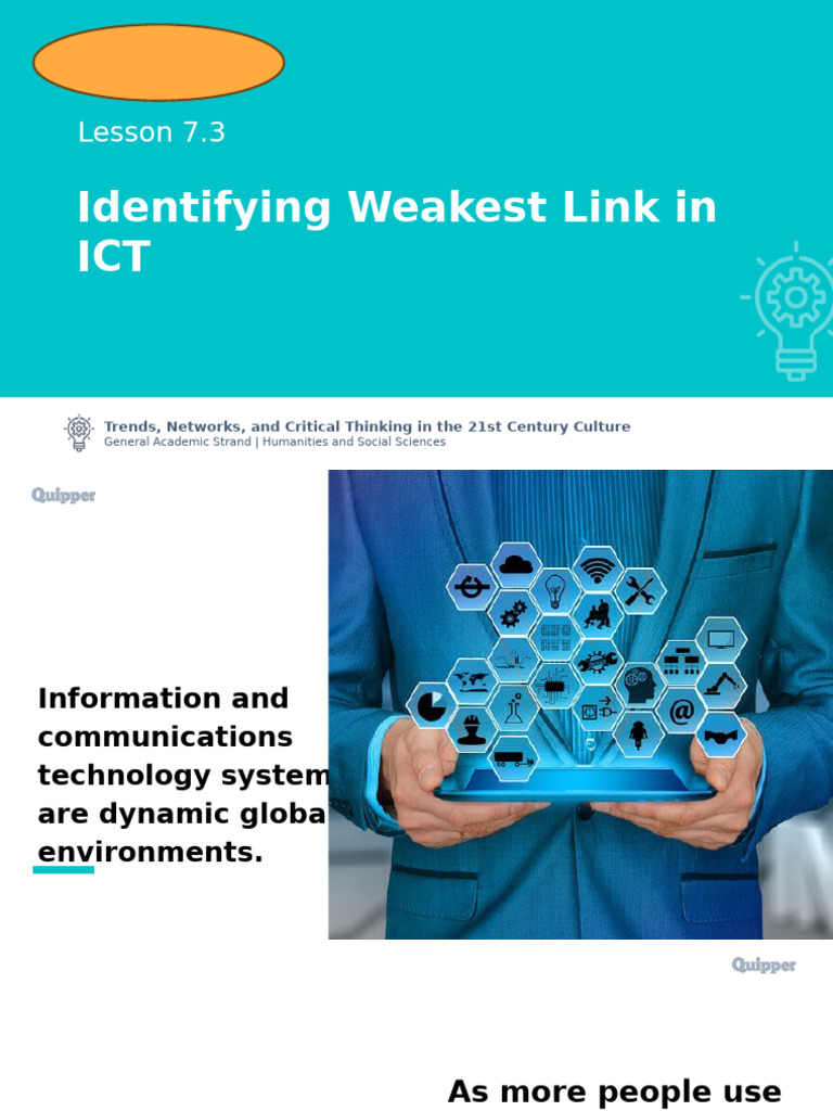 Lesson 7.3 Identifying The Weakest Link in ICT | PDF