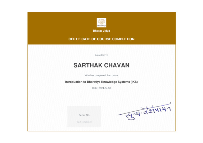 certificate-of-completion-for-introduction-to-bharatiya-knowledge-systems-iks (3) | PDF