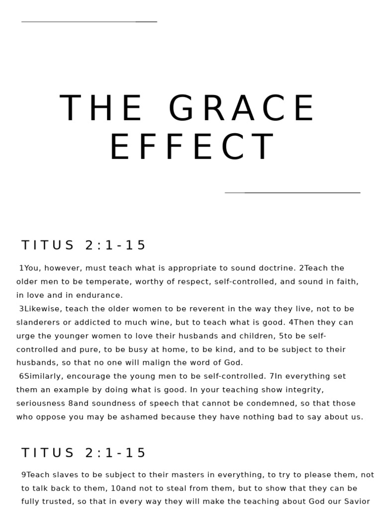 The GRACE Effect | PDF | Grace In Christianity | Religion & Spirituality