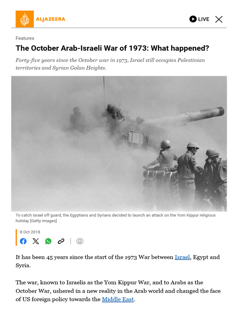 The October Arab-Israeli War of 1973 - What Happened - Features - Al ...