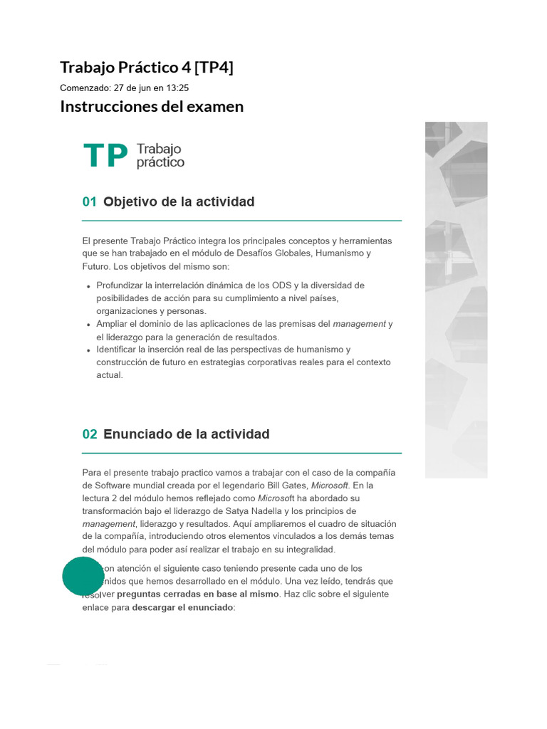 (TP4 95%) Tecnología, Humanidades Y Modelos Globales | PDF