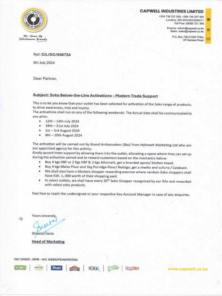 Customer Memo - Soko BTL Activations_MT.pdf | PDF