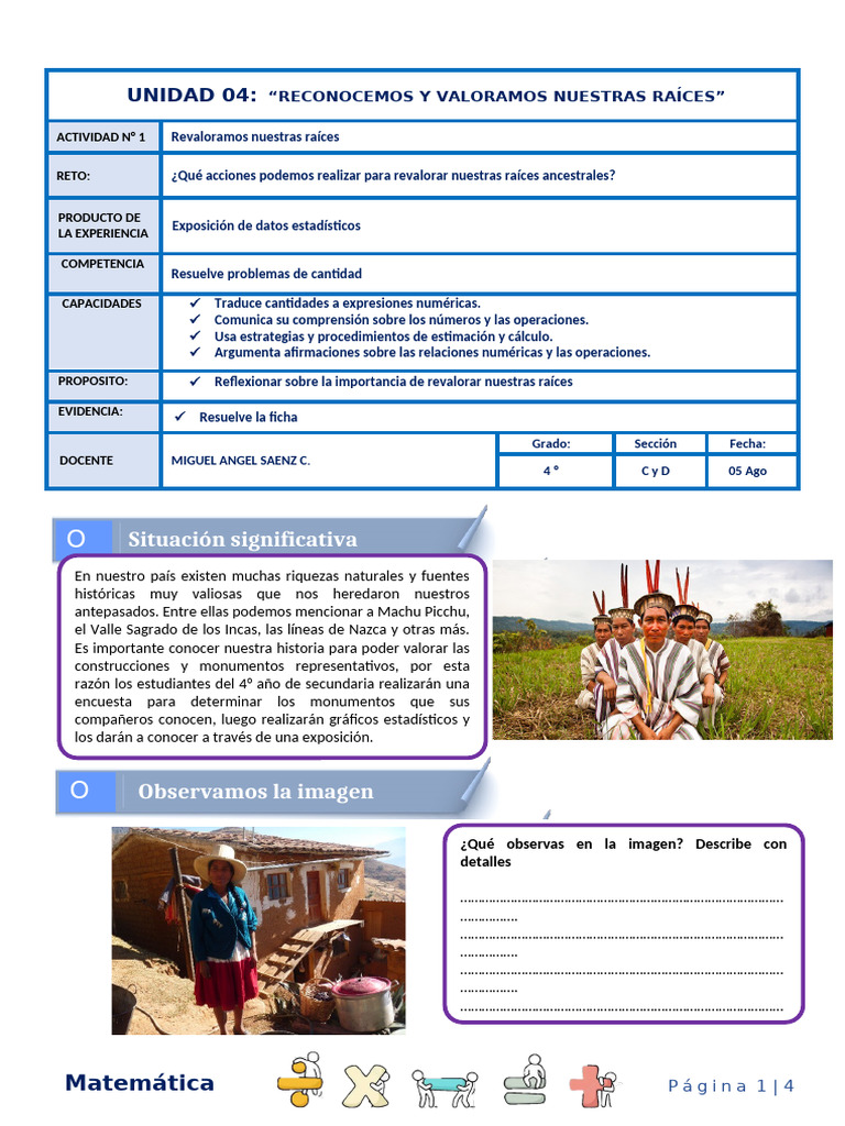 ACT 1 MAT 4° SEM 1 UNID 05 | PDF
