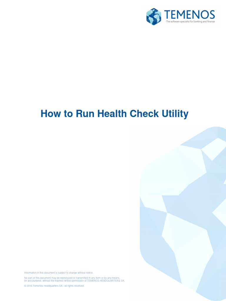 How To - Run Health Check Utility | PDF