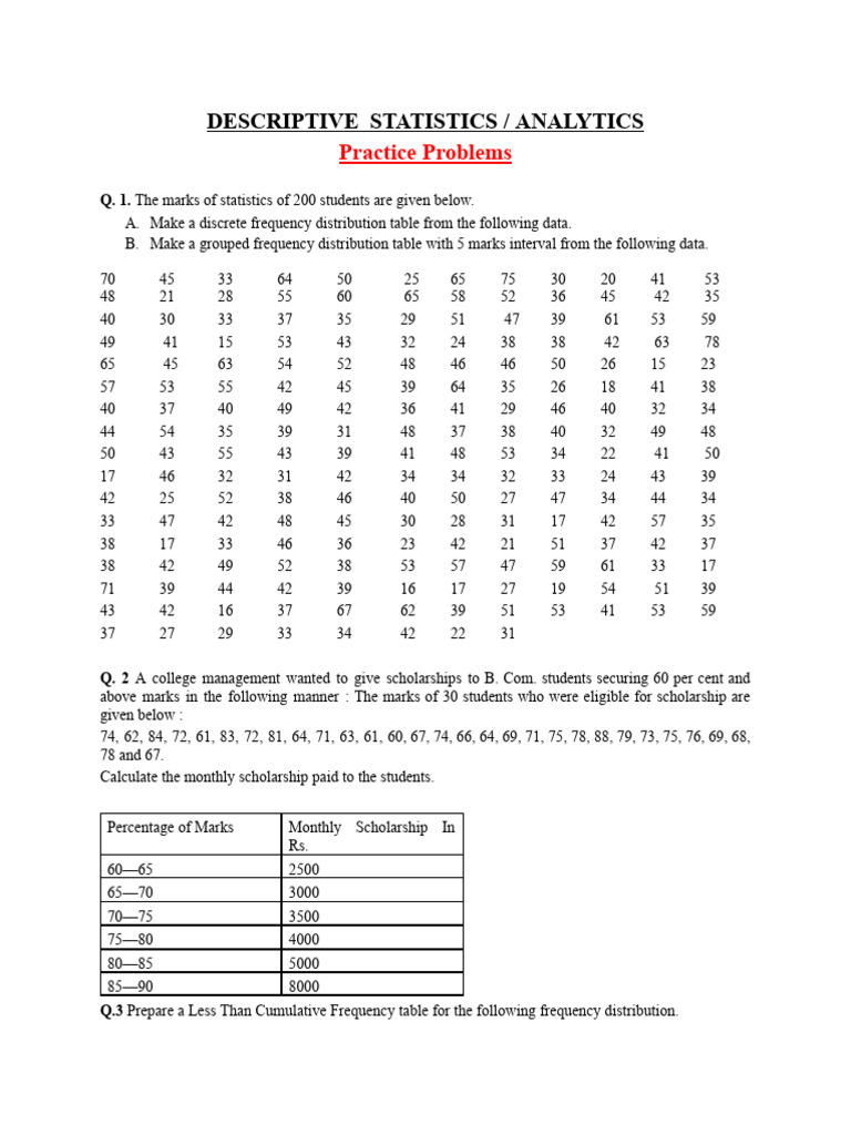 Unit 1 Descriptive Statistics | PDF