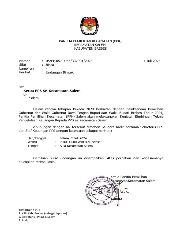 Undangan BIMtek PPS | PDF