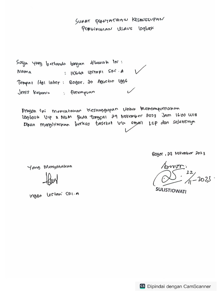 Surat Pernyataan LSP | PDF