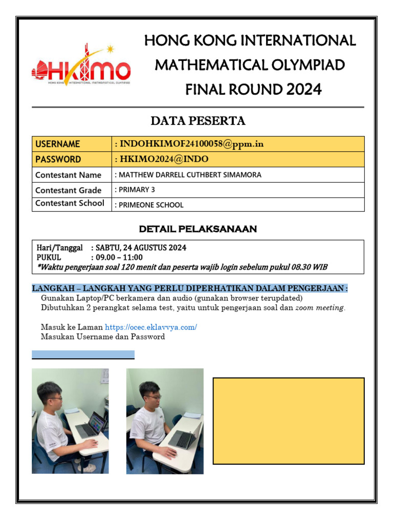 Id Card Final Hkimo 2024-56 Pos - Matthew Darrell Cuthbert Simamora | PDF