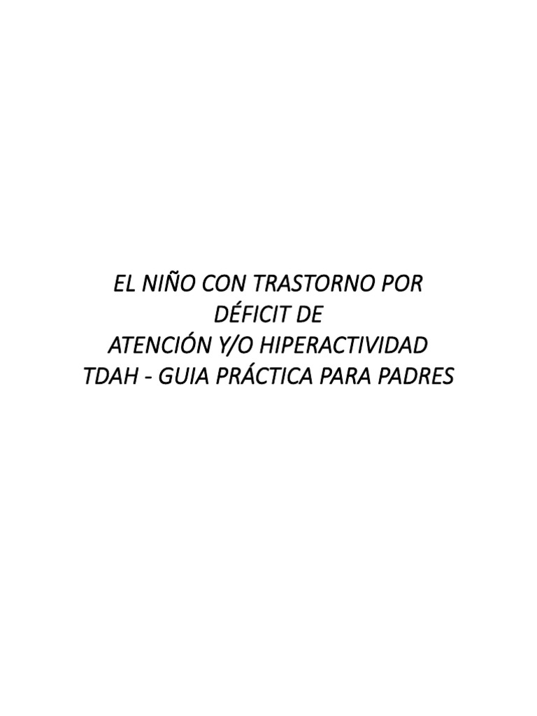 Guia para Padres de Ninos Con TDA | PDF