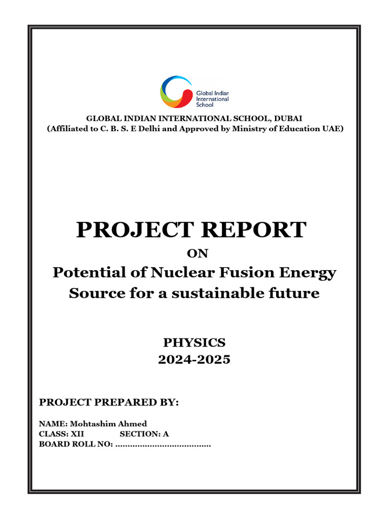 Potential of Nuclear Fusion Energy Source For A Sustainable Future ...