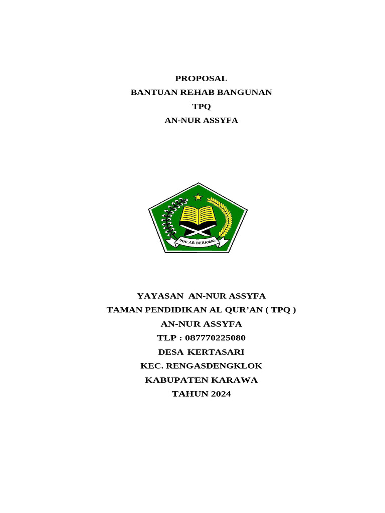 Proposal TPQ An-Nur Assyfa Edit | PDF