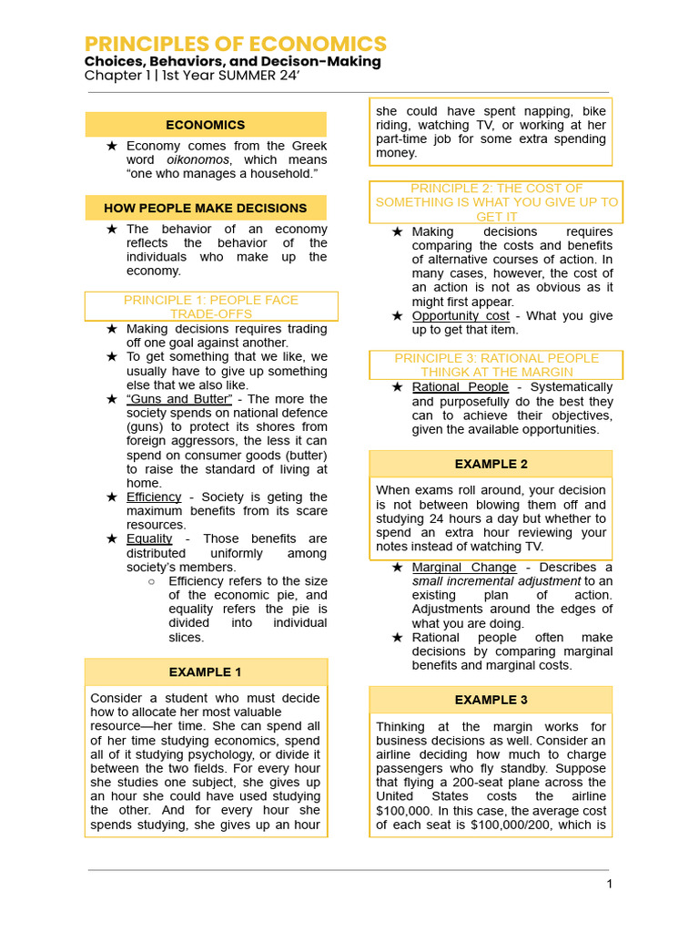 Economics Principles: Decision-Making Insights | PDF | Inflation ...