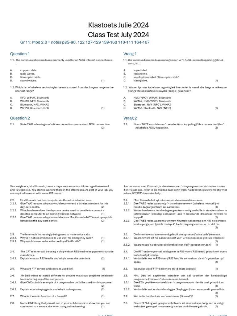 Mod 2 - 3 Toets | PDF