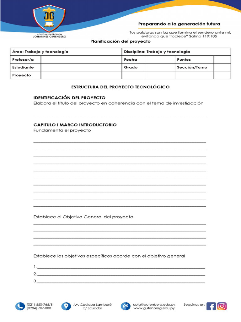 Estructura Del Proyecto 2024 | PDF