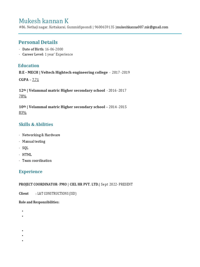 MK Resume | PDF