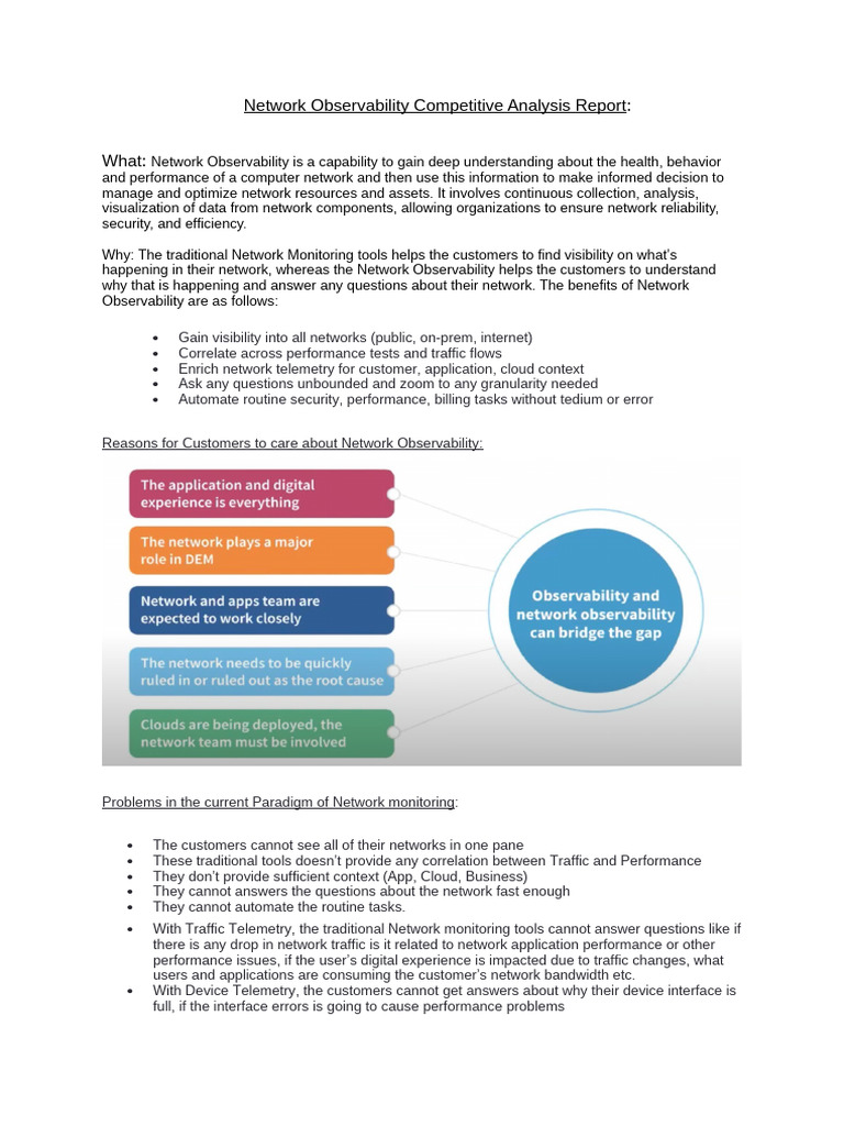 Network Observability Competitive Analysis Analysis Report | PDF