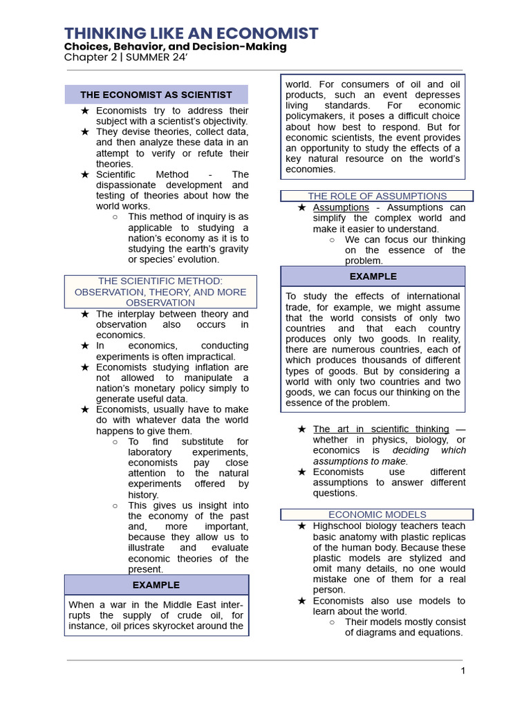 CHAP 2 - Thinking Like and Economist | PDF