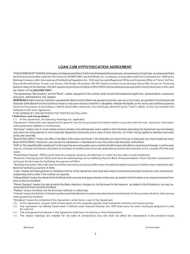 Auto Loan Agreement | PDF