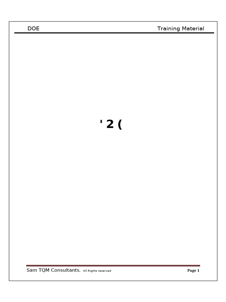 DOE Training Material | PDF