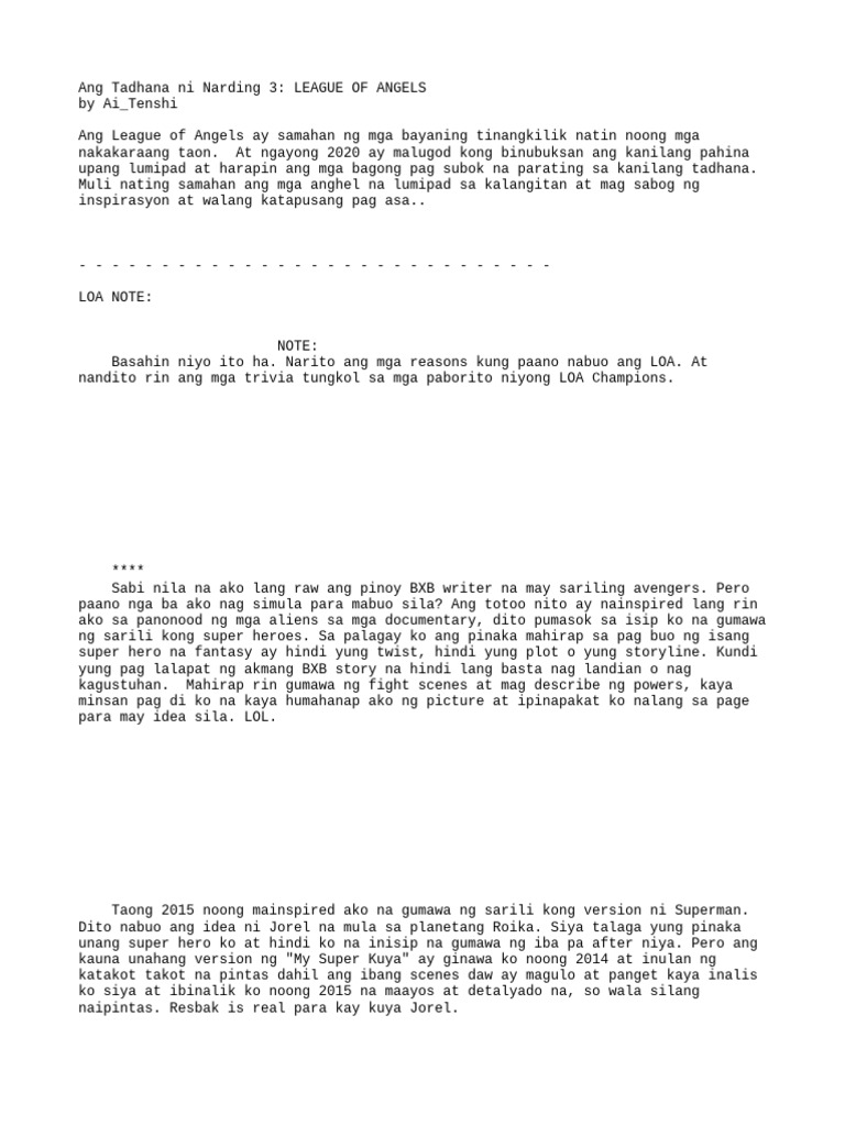 Ang Tadhana Ni Narding 3 LEAGUE OF ANGELS - Ai - Tenshi | PDF