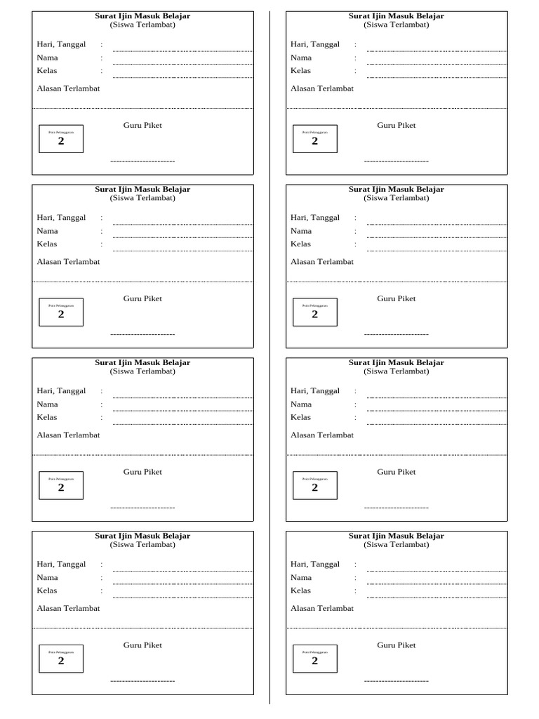 Surat Ijin Masuk Belajar | PDF