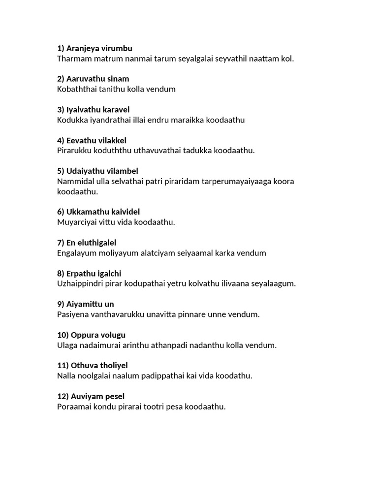 Aathichudi in English | PDF
